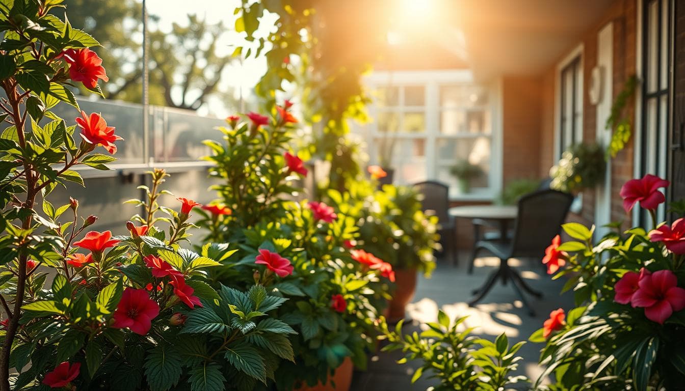 Balkon Blumen Sonne